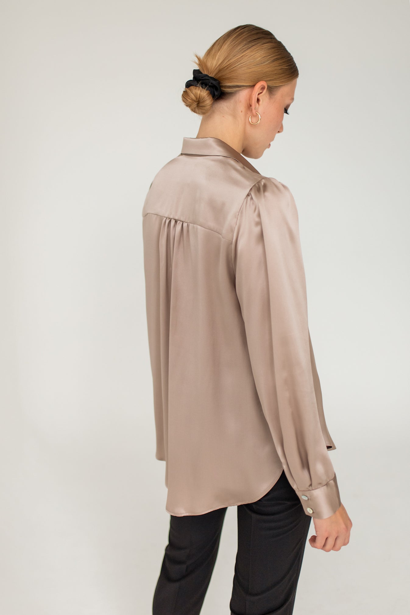 Discover our sustainably and locally-made Silk Taupe Shirt – SOMEFANCYNAME